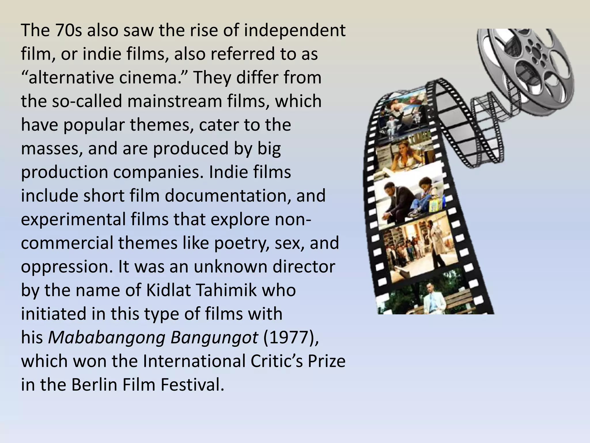 Arts 10 filmmaking philippines | PPTX