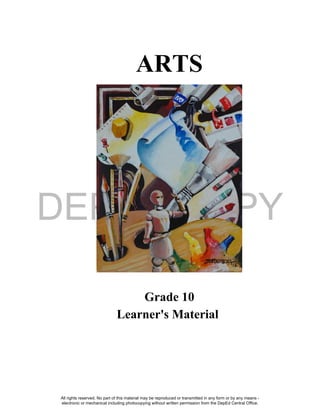 Grade 10 Arts - Learning Material {Unit I: MODERN ART} | PDF