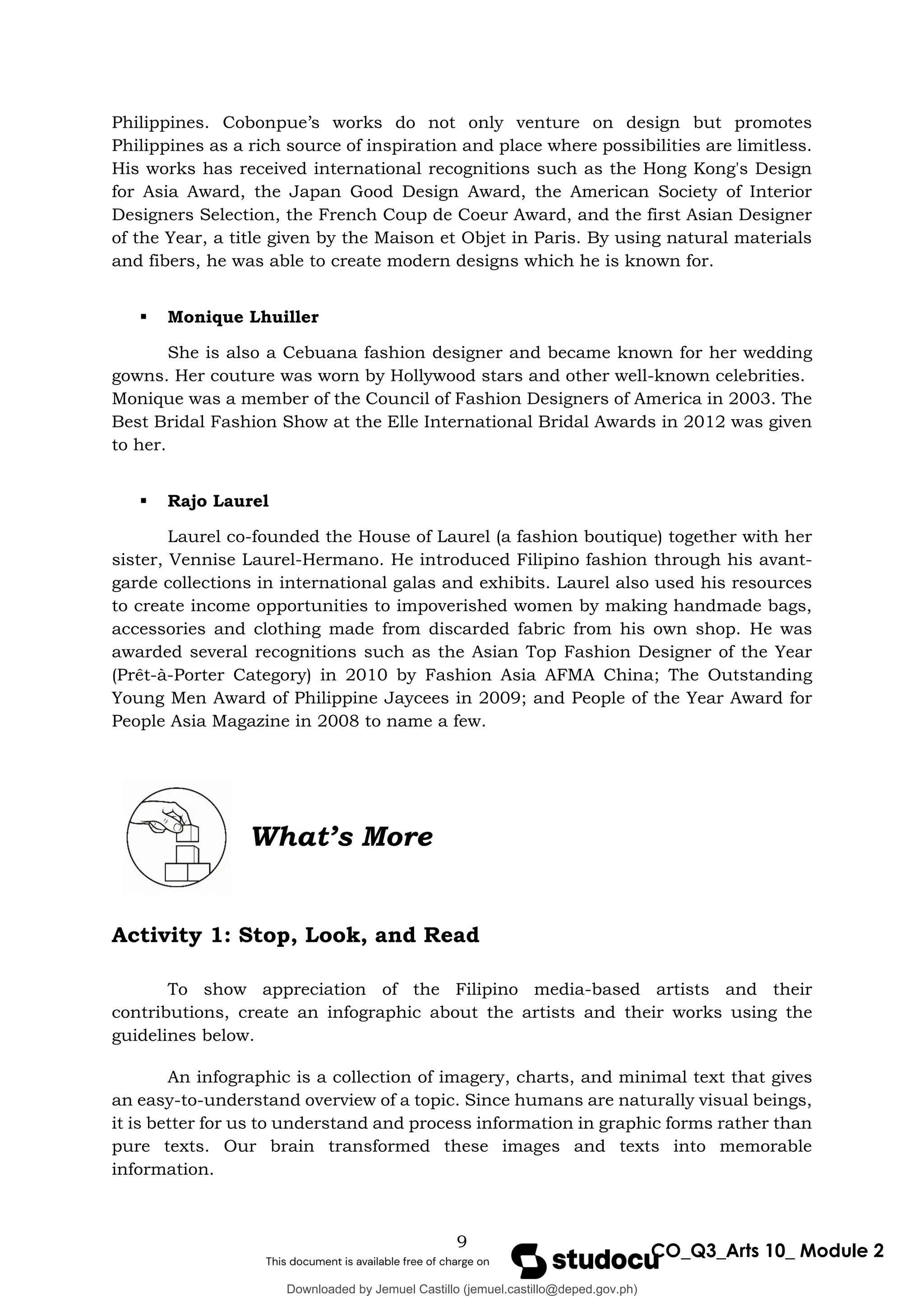 arts10-quarter3-module-2.pdf mapeh 2023- arts for grade 102024 | PDF