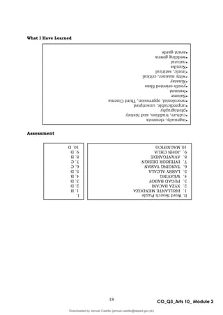 arts10-quarter3-module-2.pdf mapeh 2023- arts for grade 102024 | PDF