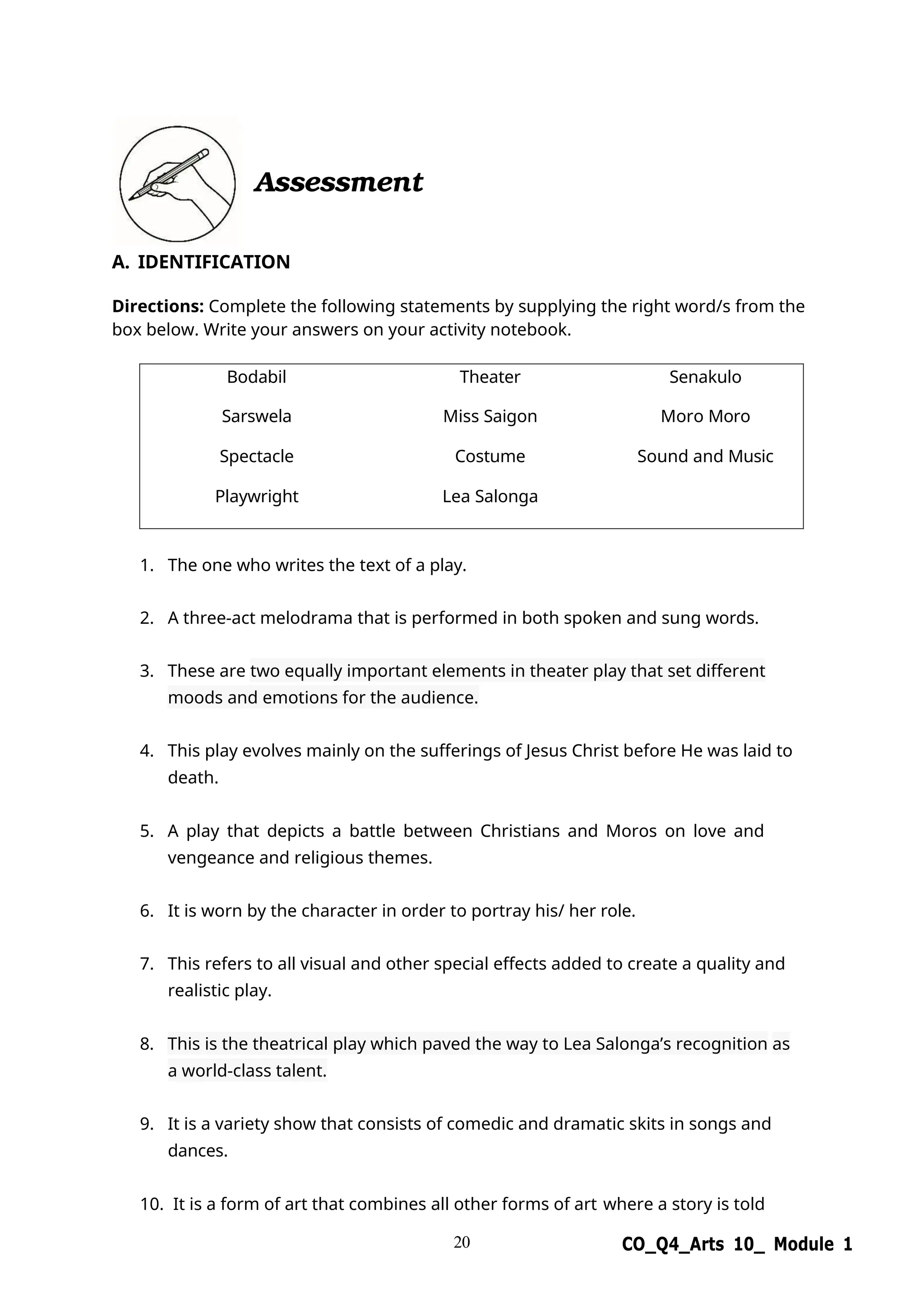 ARTS MAPEH 10-QUARTER 4-MODULE 1(1).DOCUMENTS | DOCX