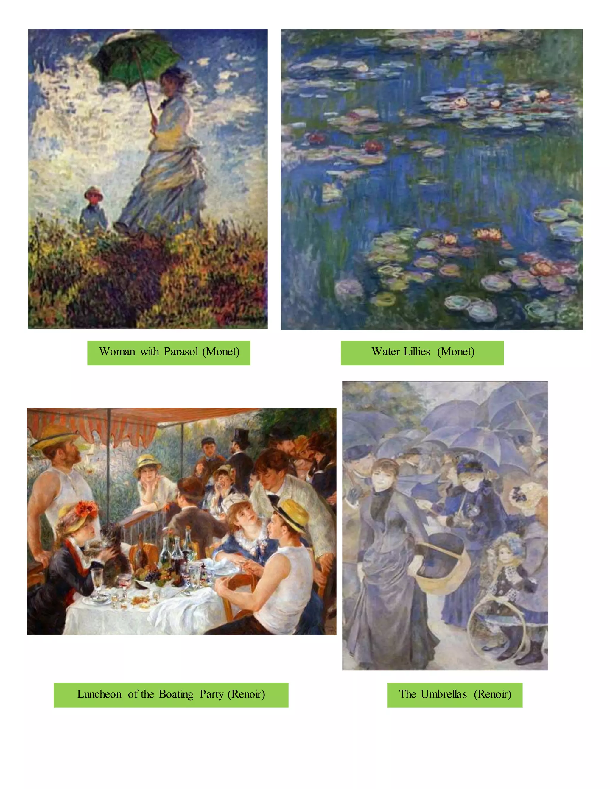 Arts 10 impressionism lesson exemplar | DOCX