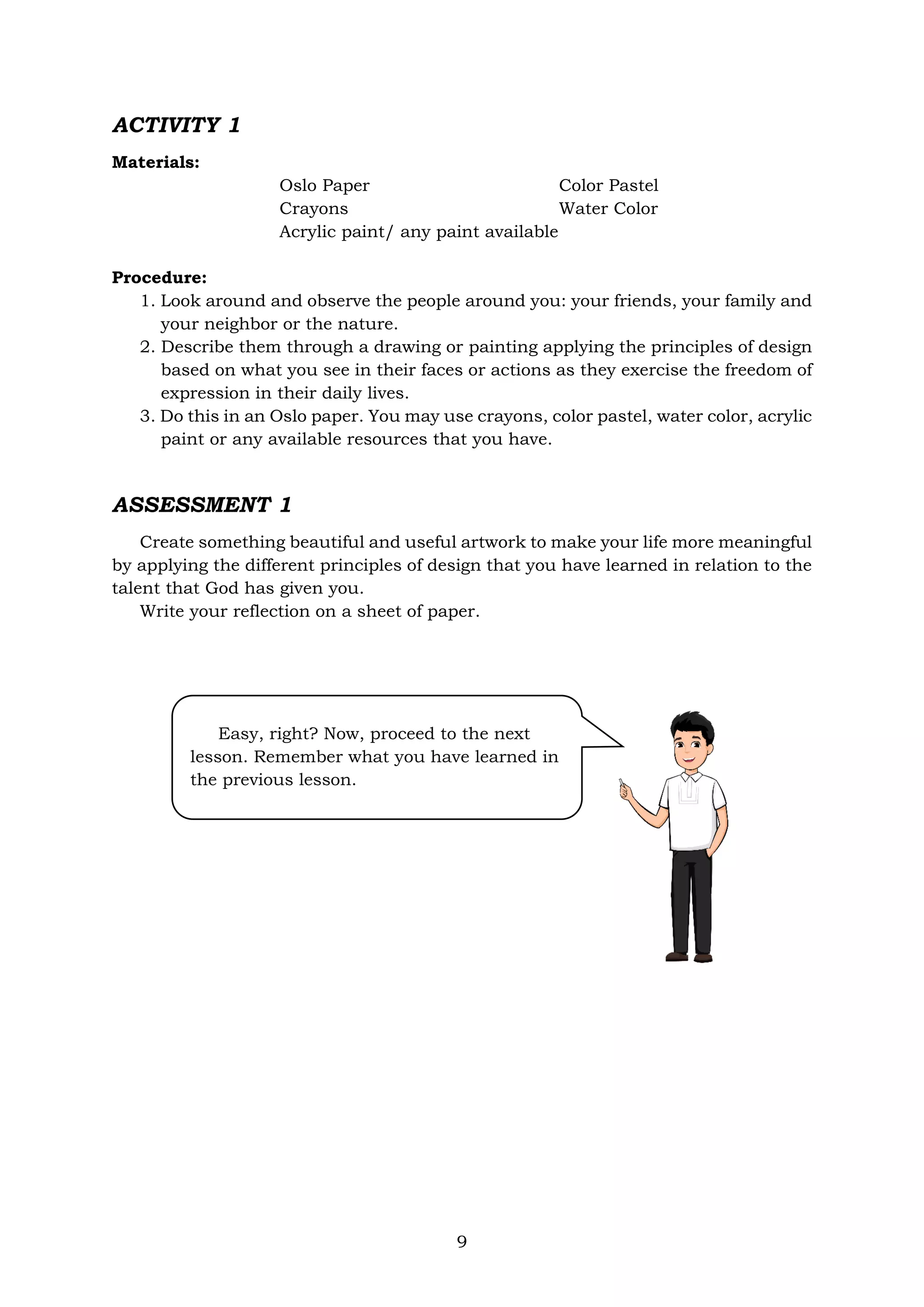 Arts10 q1 mod1_principles-of-design-and-elements-of-arts_content1 | PDF
