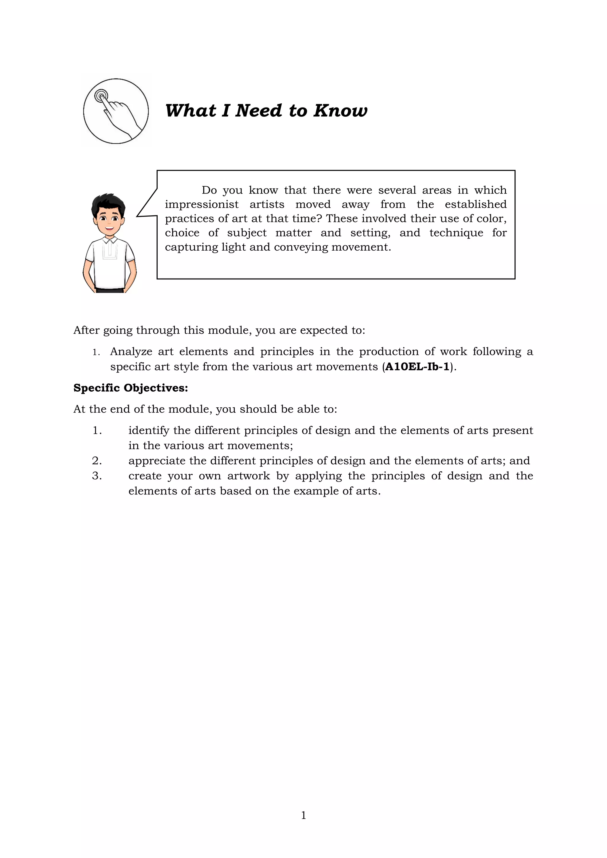 Arts10 q1 mod1_principles-of-design-and-elements-of-arts_content1 | PDF