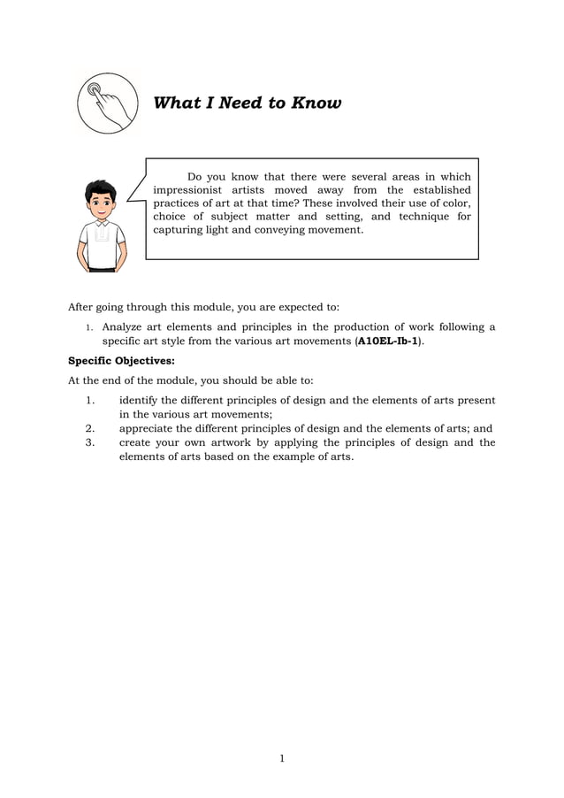 Arts10 q1 mod1_principles-of-design-and-elements-of-arts_content1 | PDF