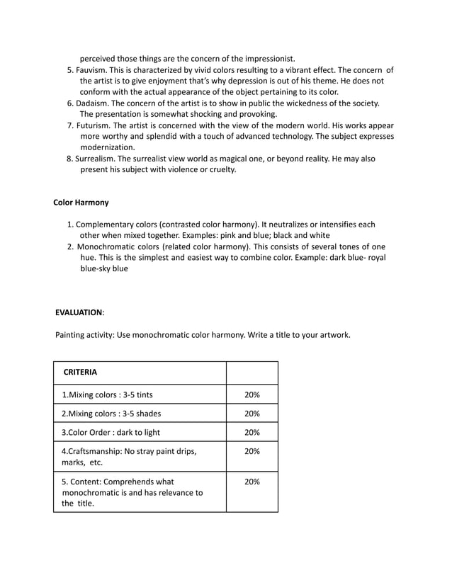 ARTS 1100 MODULE 1 Painting.pdf | Painting | Arts and Crafts
