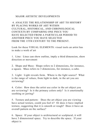 ARTS 1301 Art Appreciation Class North Lake College .docx