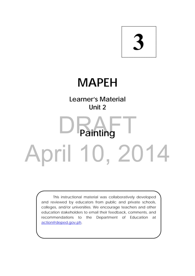 Grade 3 Arts Learners Module | PDF | 3-D Graphics | Computer Software and Applications