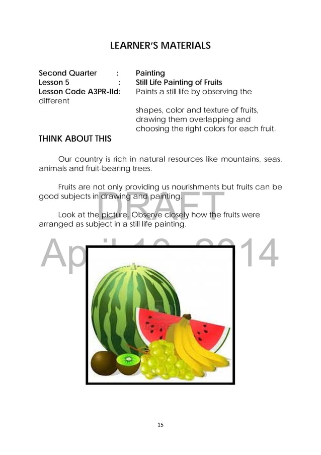 Grade 3 Arts Learners Module | PDF | 3-D Graphics | Computer Software and Applications