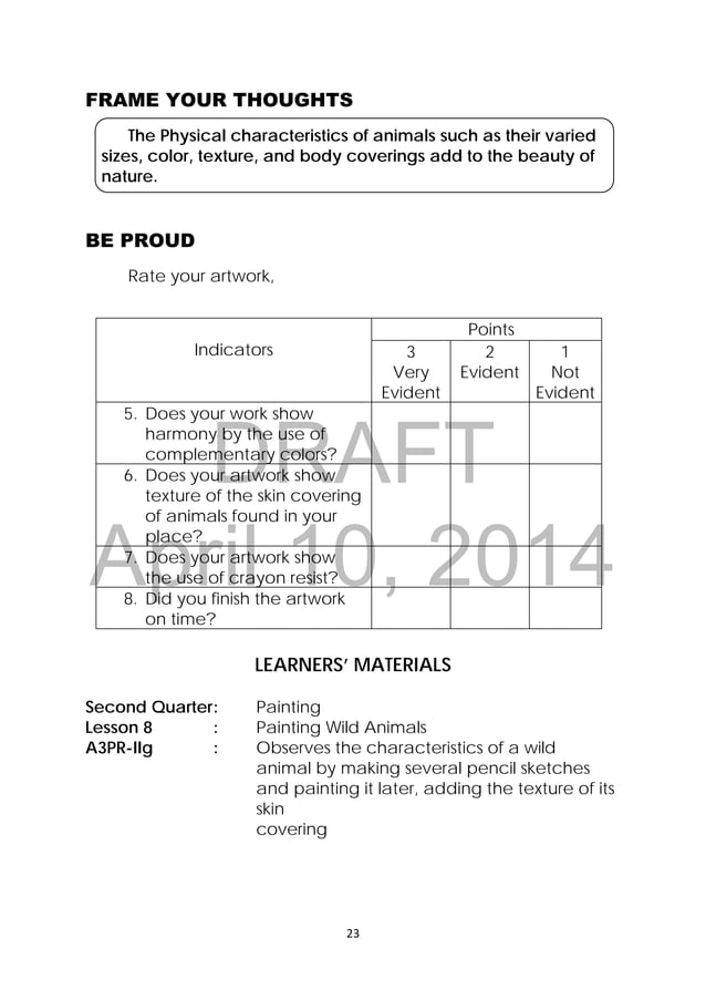 Grade 3 Arts Learners Module | PDF | 3-D Graphics | Computer Software and Applications