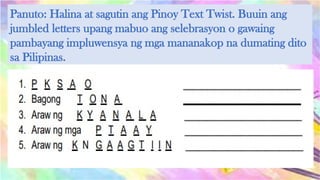 Arts 5 Q1 M1 Mga Selebrasyon sa Pilipinas.pptx