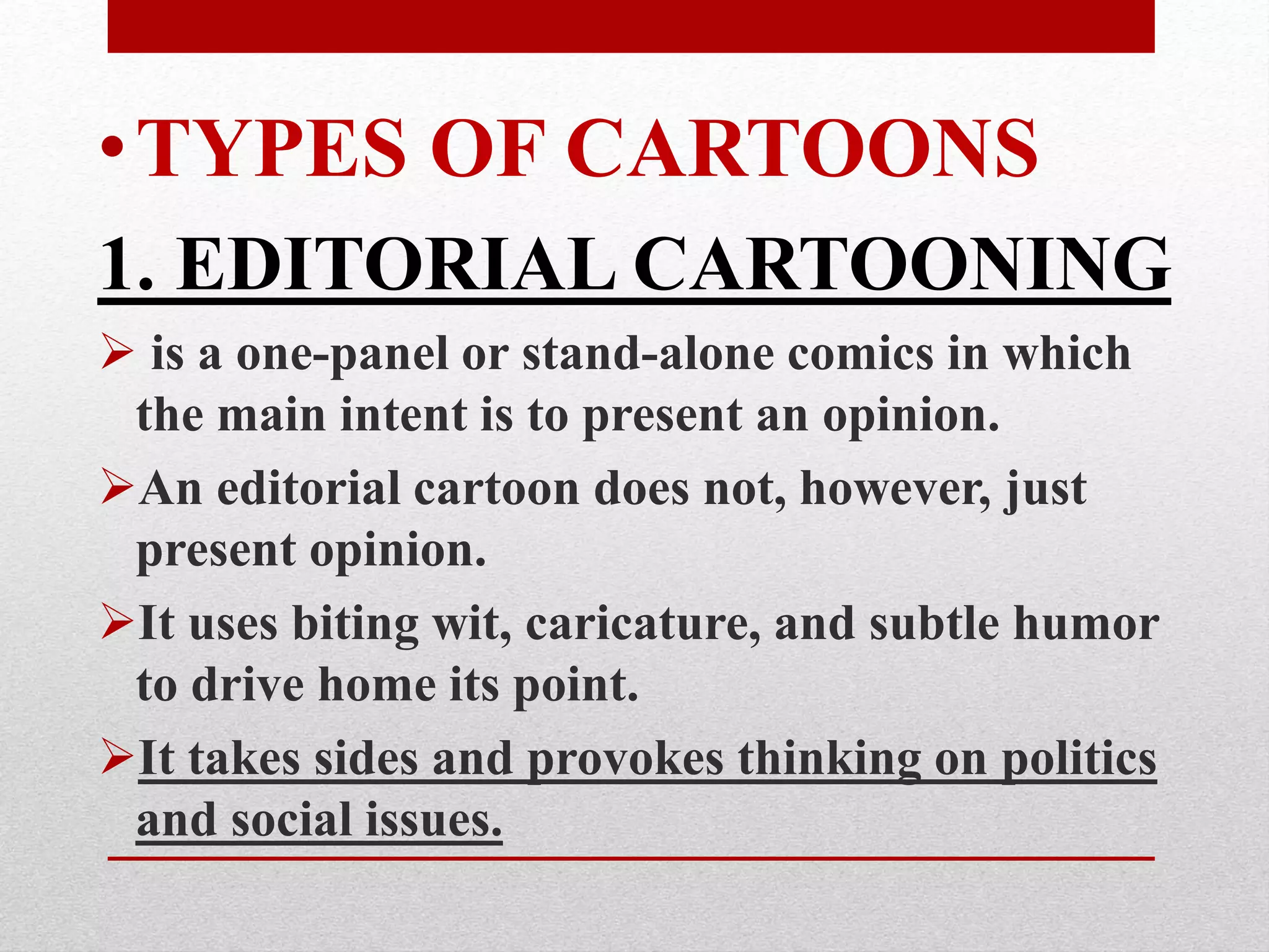 TYPES OF CARTOON! eXAMPLES | PPTX