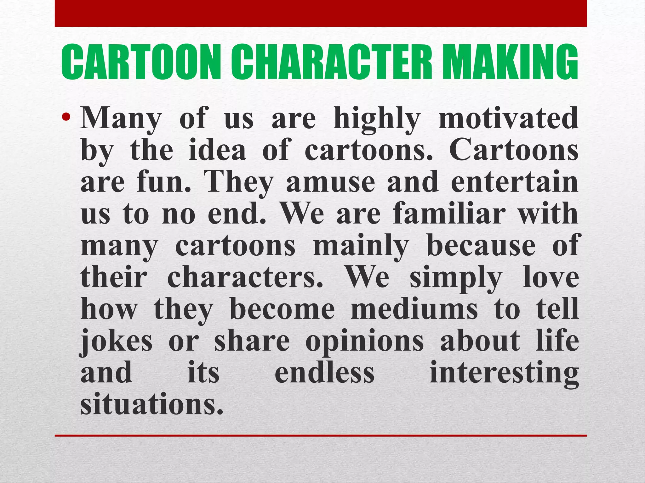 TYPES OF CARTOON! eXAMPLES | PPTX