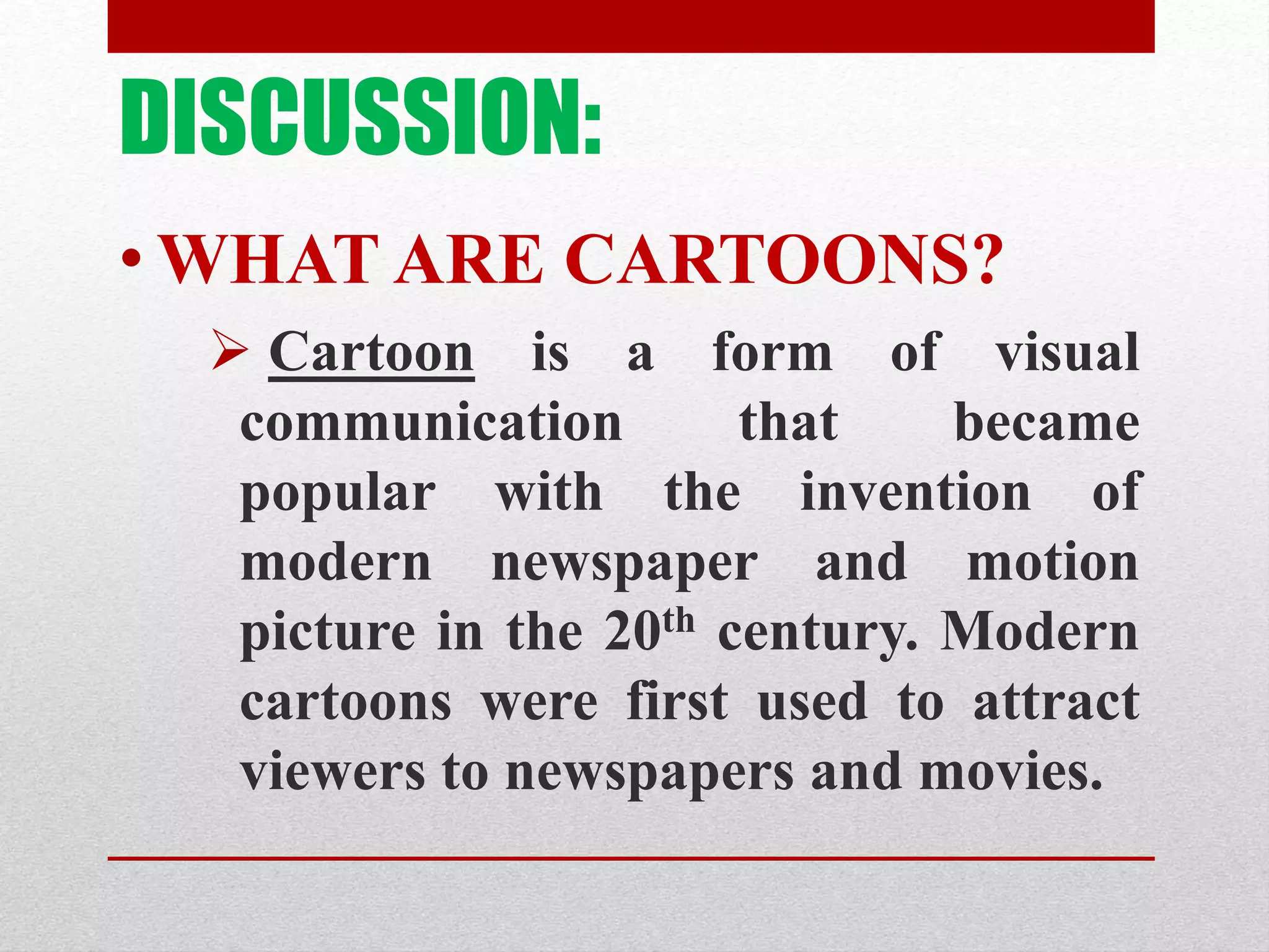 TYPES OF CARTOON! eXAMPLES | PPTX