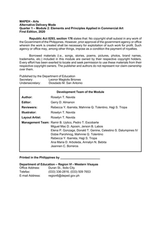 Arts6_q1_mod2_elements and principles applied in commercial art_v2.pdf