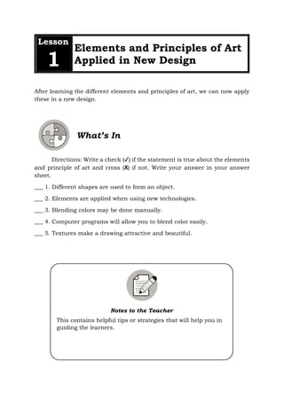 Arts6_Q3_Mod1_Elements and Principles of Art Applied in New Design.pdf