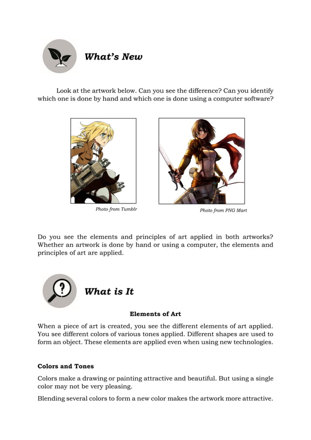 Arts6_Q3_Mod1_Elements and Principles of Art Applied in New Design.pdf | Drawing and Sketching ...