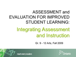 ِassessment and evaluation for improved student learning.ppt