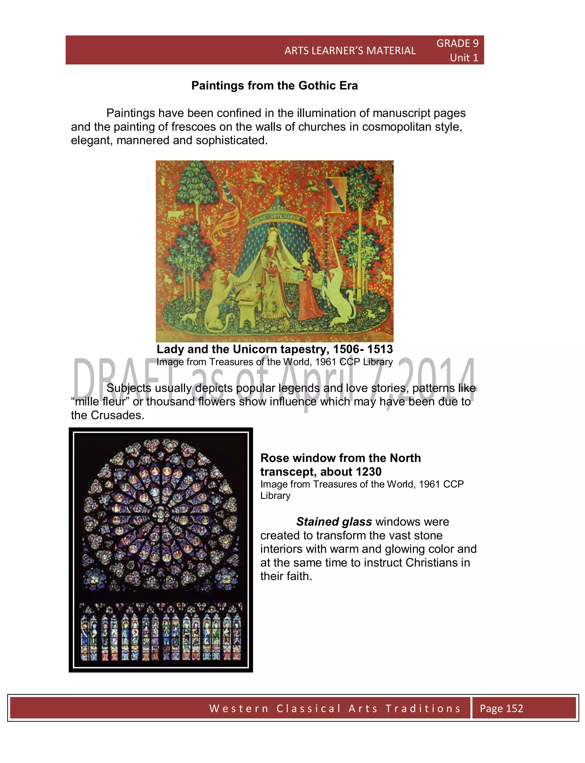 MAPEH Arts Grade 9 | PDF