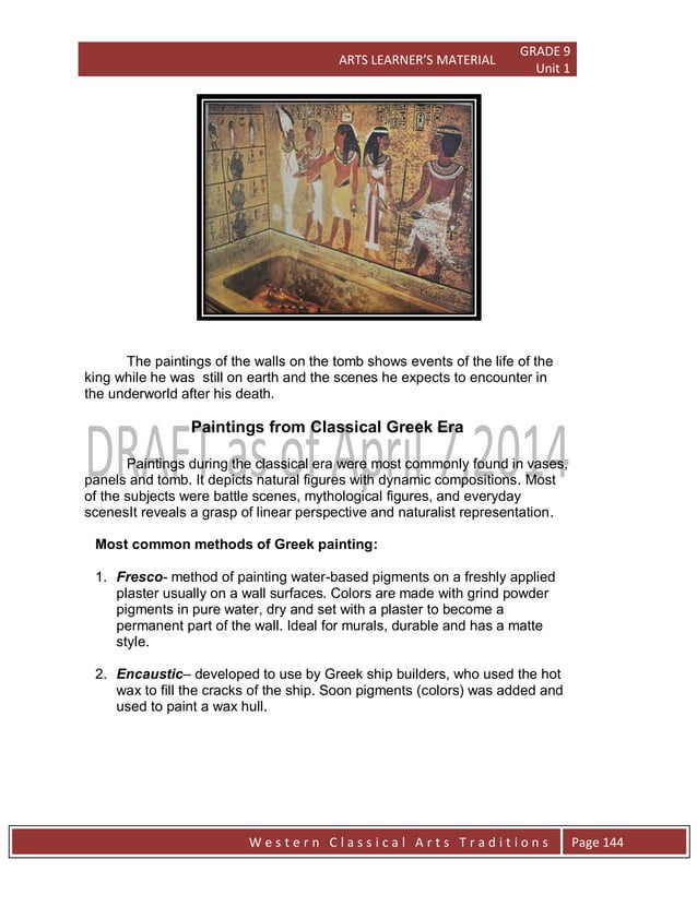 MAPEH Arts Grade 9 | PDF | Design | Fine Art