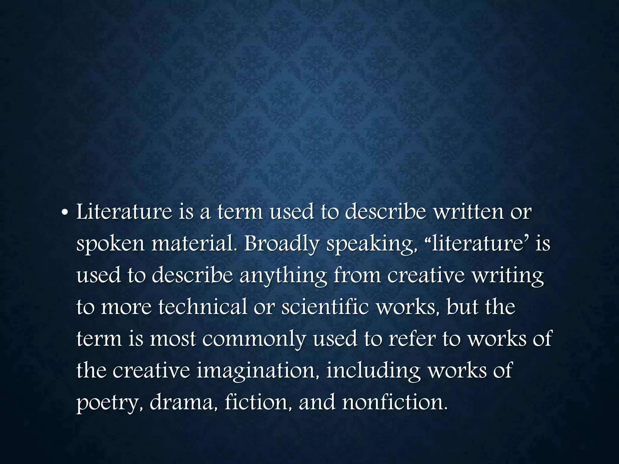 Arts and literature | PPTX