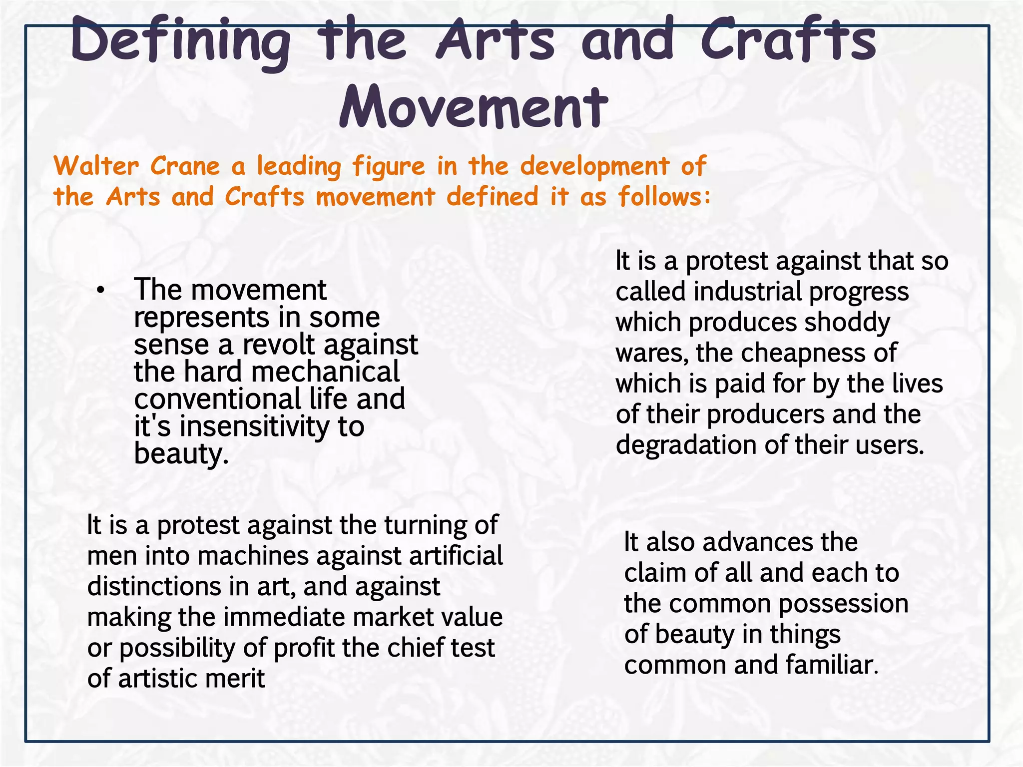 Arts and crafts Movement | PPTX