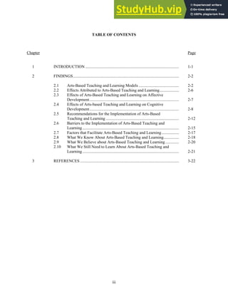 Arts Based Teachingand Learning | PDF