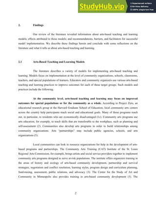 Arts Based Teachingand Learning | PDF