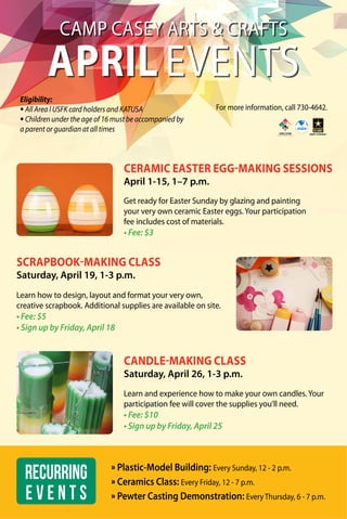 Arts and Crafts Events for April | PDF