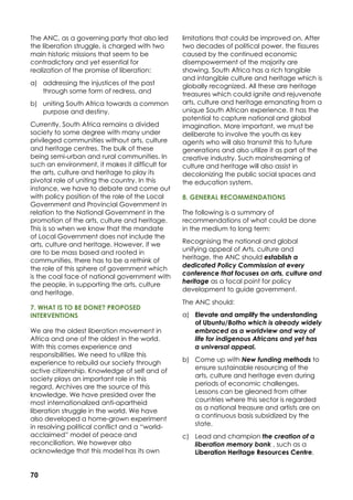 ANC Arts, Culture and Heritage Policy Document | PDF