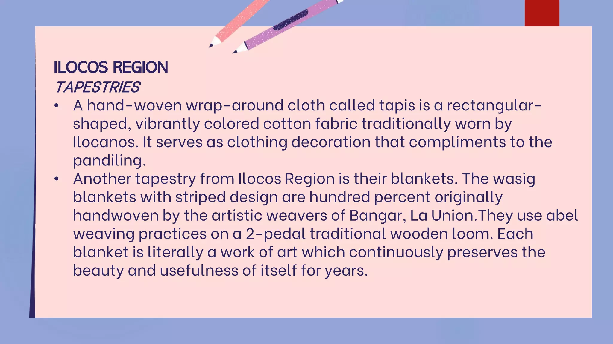 ATTIRE, FABRICS AND TAPESTRIES OF LUZON | PPTX