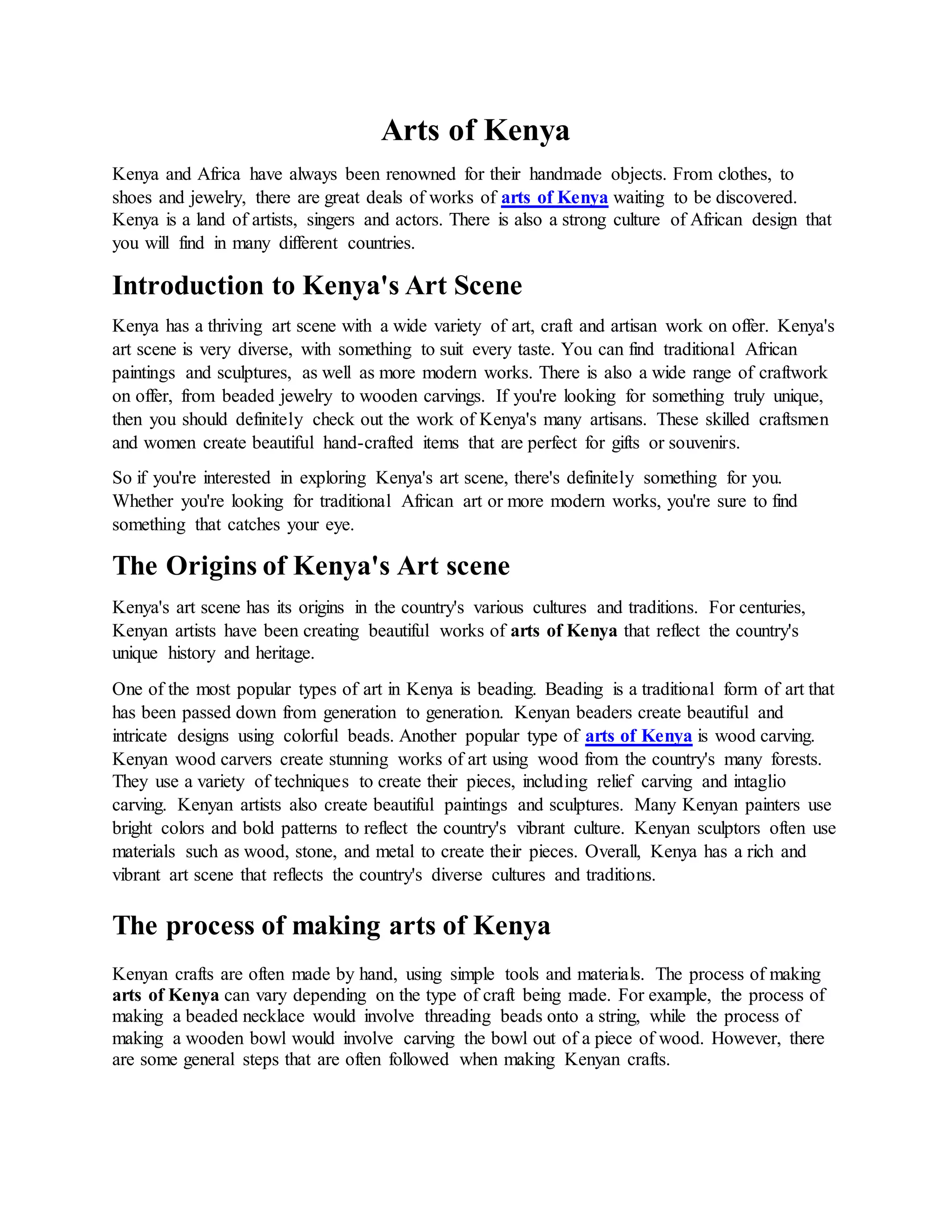 arts of Kenya.docx