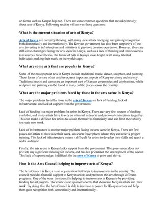 Arts of Kenya | DOCX