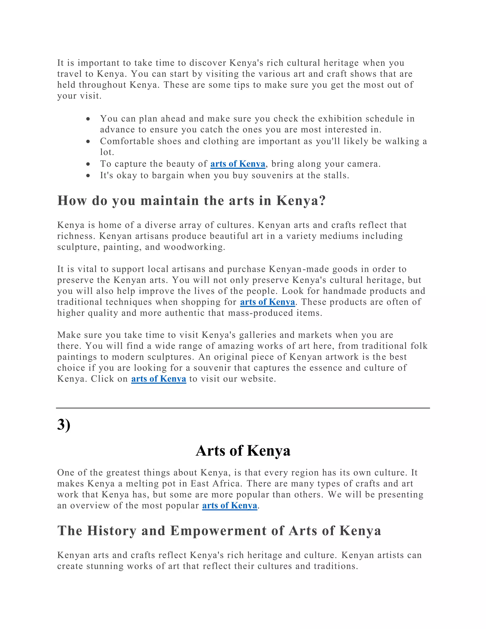 arts of kenya | DOCX