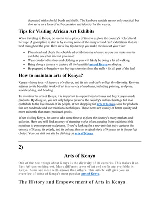 arts of kenya | DOCX