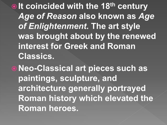 Arts of the neo classical period (1780-1840) | PPTX
