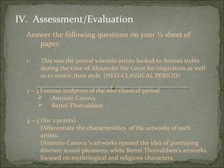 Arts of the Neo-Classical and Romantic periods | PPT