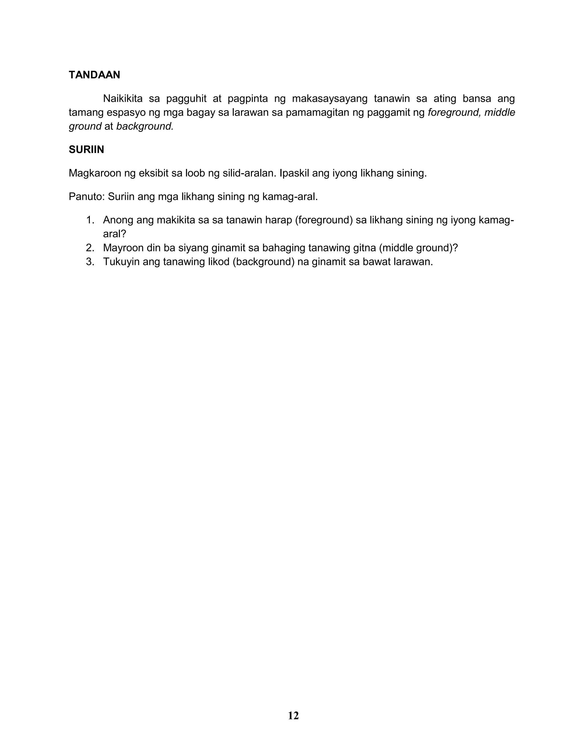 K TO 12 GRADE 5 LEARNER’S MATERIAL IN ARTS (Q1-Q4) | PDF