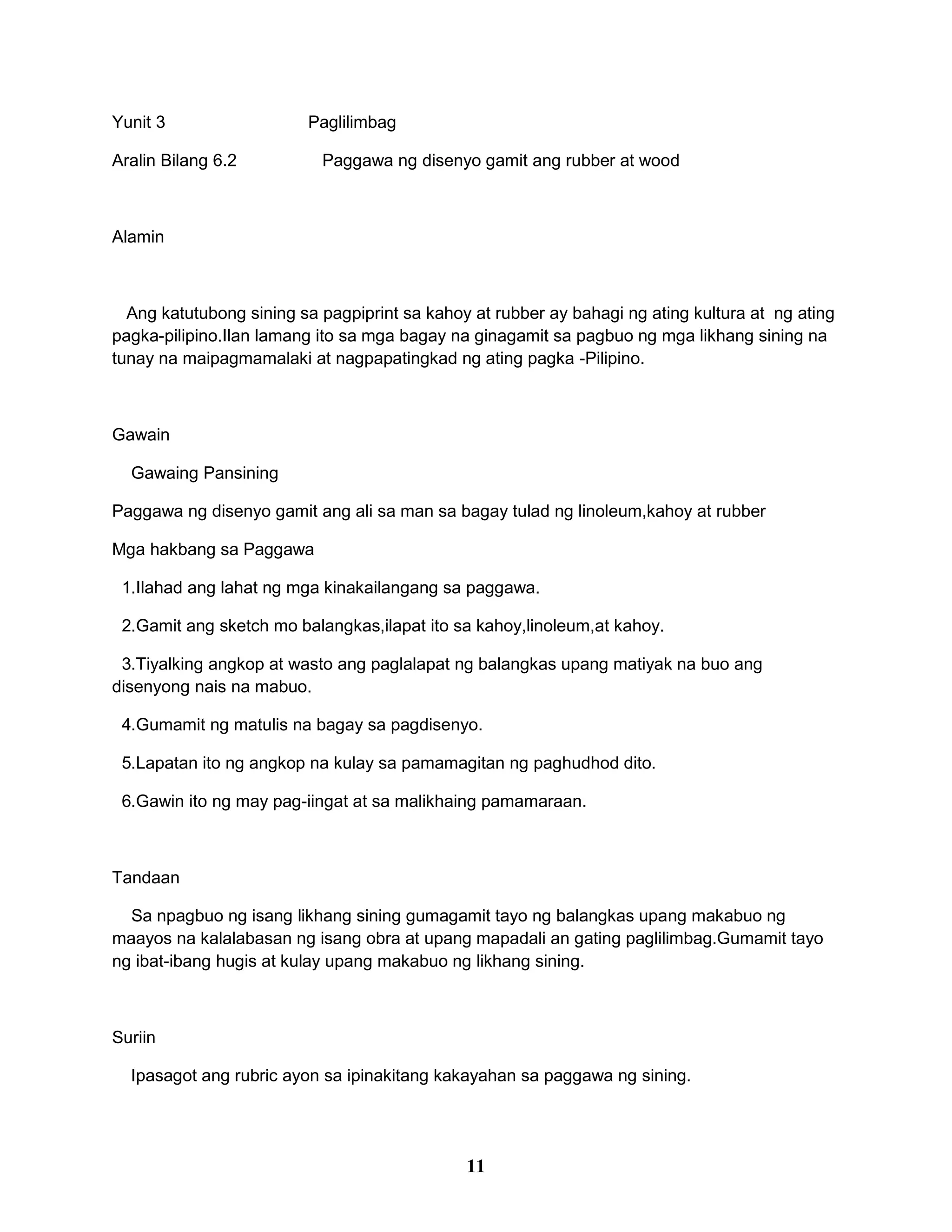 K TO 12 GRADE 5 LEARNER’S MATERIAL IN ARTS (Q1-Q4) | PDF