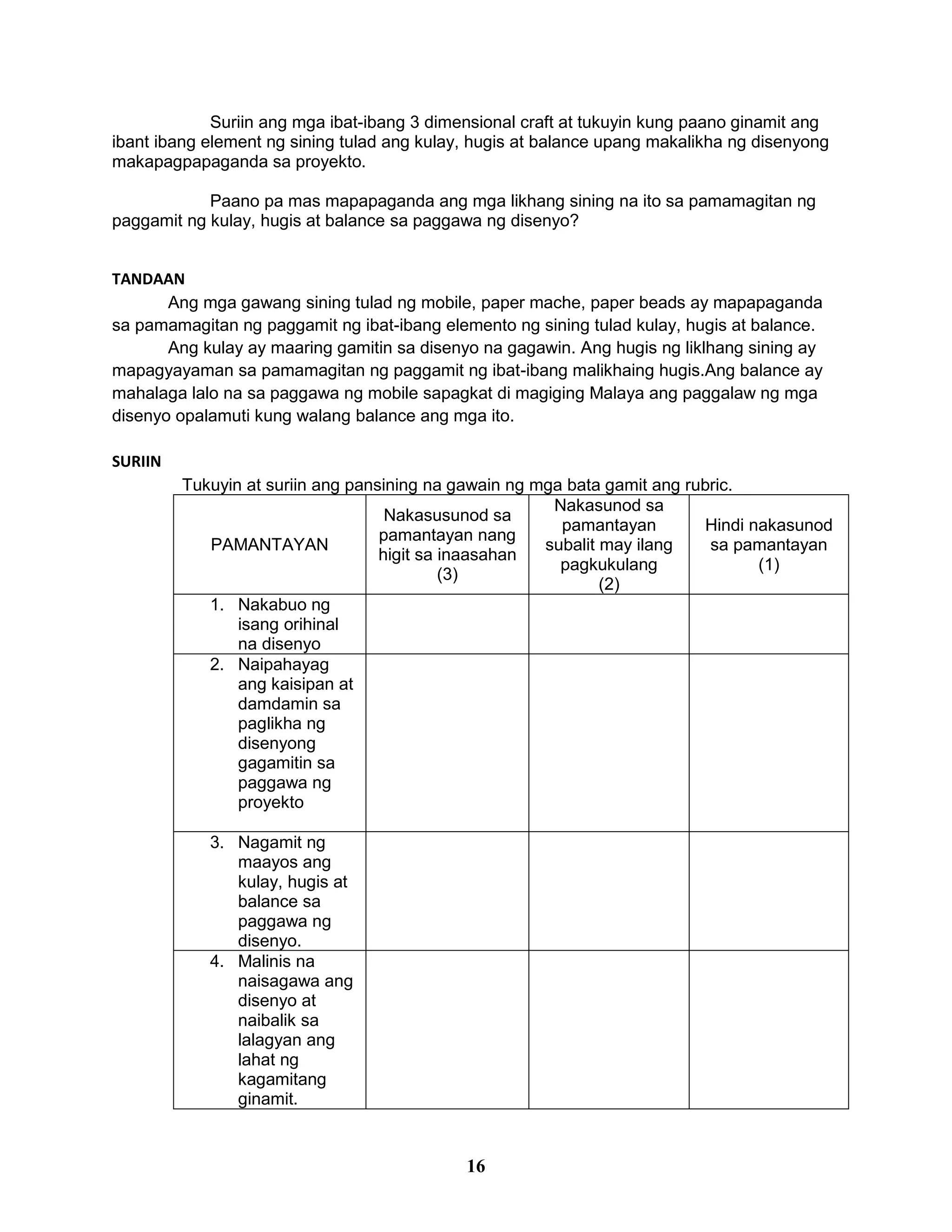 K TO 12 GRADE 5 LEARNER’S MATERIAL IN ARTS (Q1-Q4) | PDF