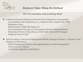 Conscious Leadership and the Transformation of Business Value | PPT