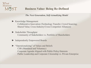 Conscious Leadership and the Transformation of Business Value | PPT