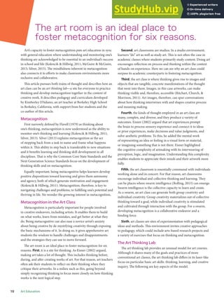 Art Studio As Thinking Lab Fostering Metacognition In Art Classrooms.Pdf