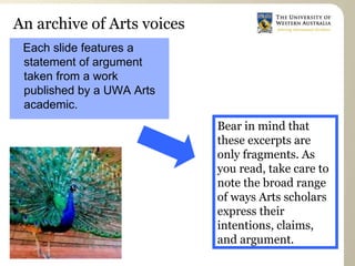 Arts Voices: Constructing Arguments | PPT