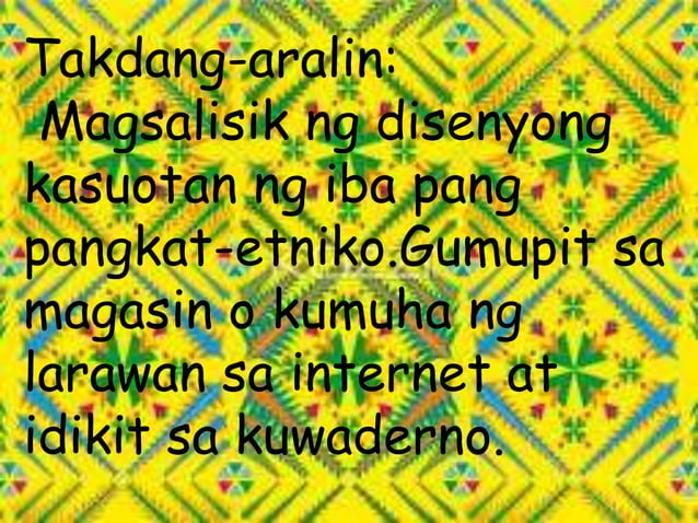 ARTS Y2 ARALIN 2 KASUOTAN AT PALAMUTING ETNIKO.pptx