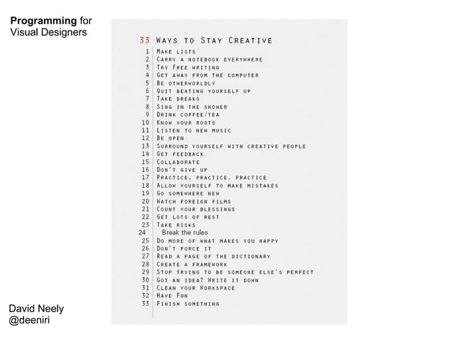 Programming for Visual Designers | PPT