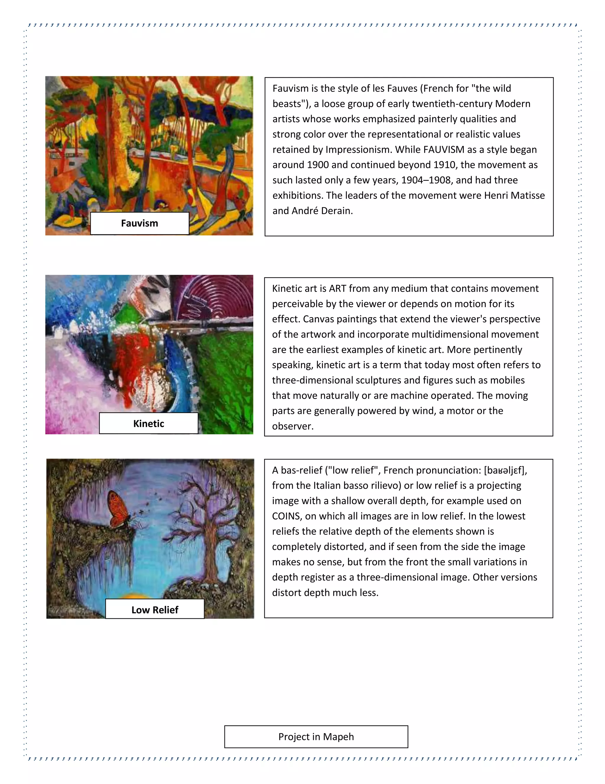 All About Art Terminologies | DOCX