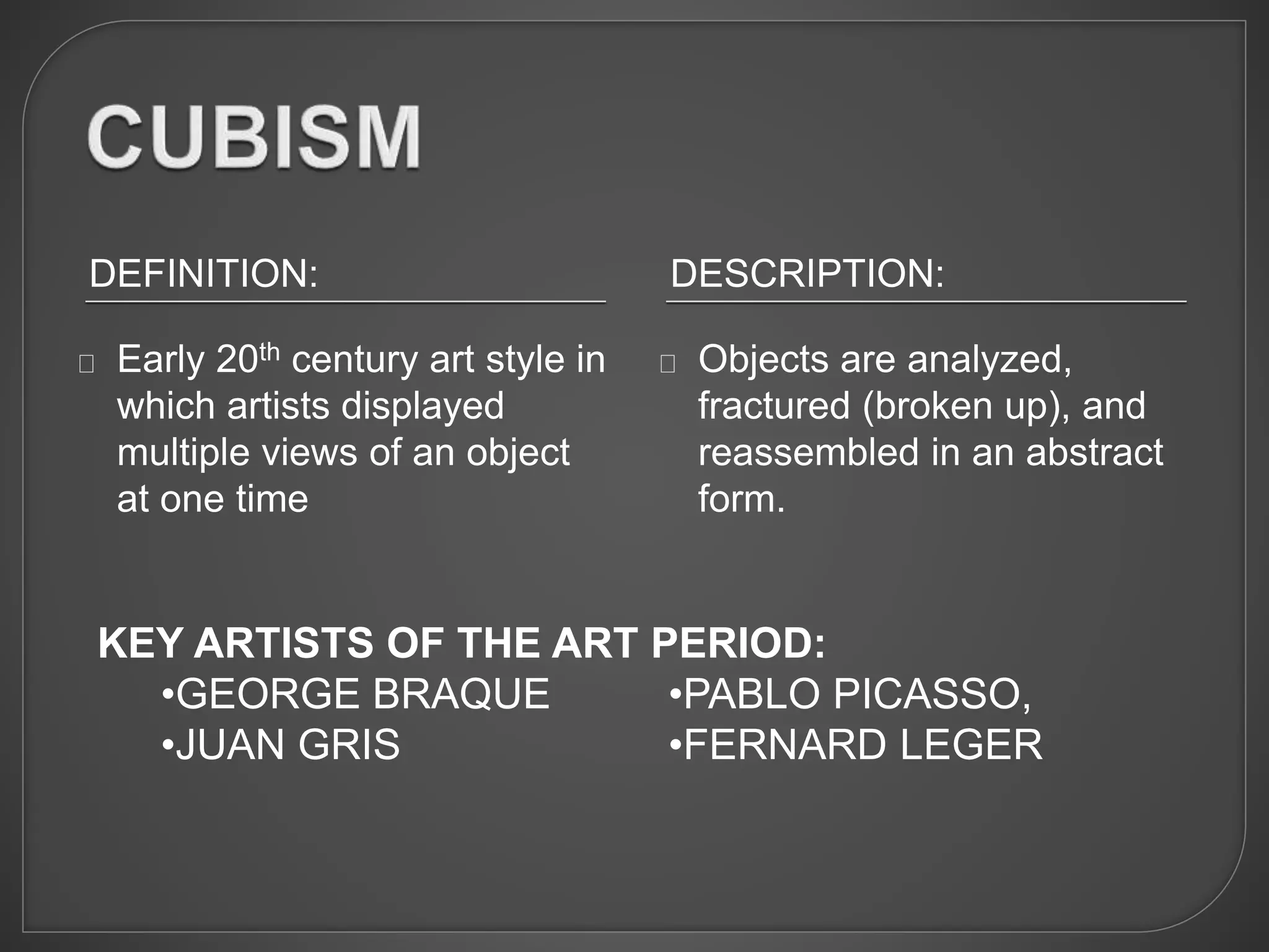 Cubism Art terms | PPT