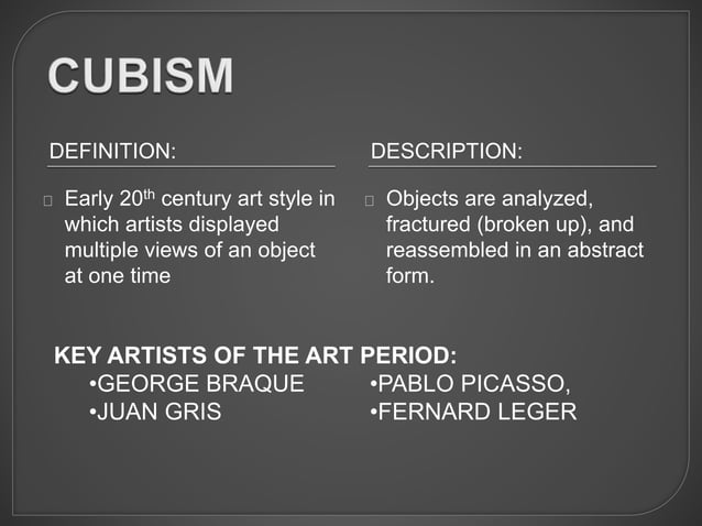 Cubism Art terms | PPT