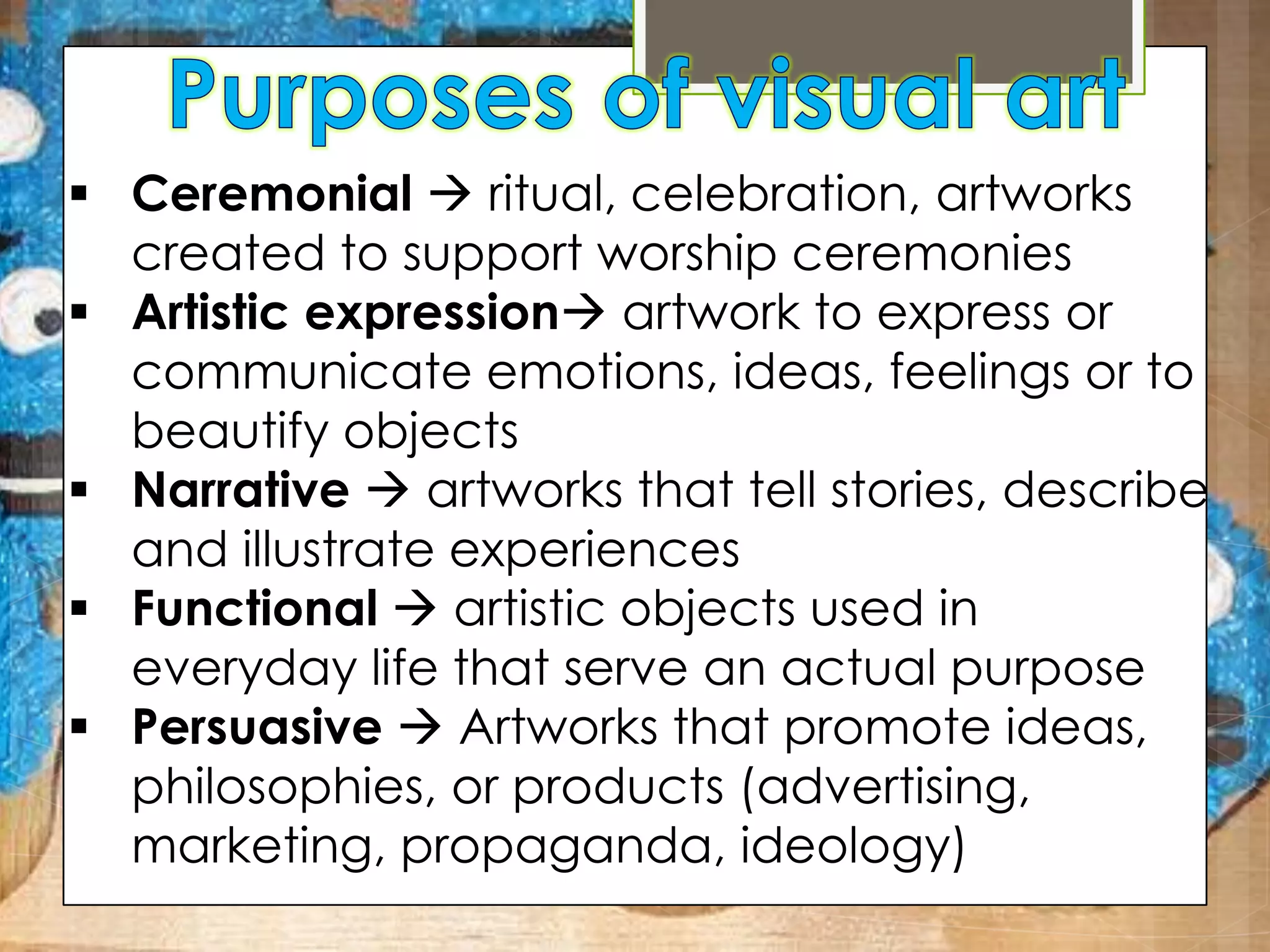 Art themes and purposes | PPTX